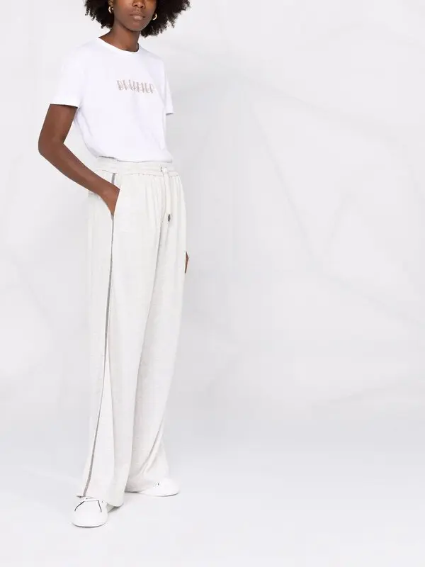 Brunello Cucinelli Monili-chain Wide-leg Track Pants
