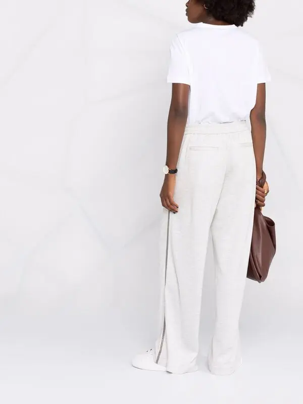 Brunello Cucinelli Monili-chain Wide-leg Track Pants