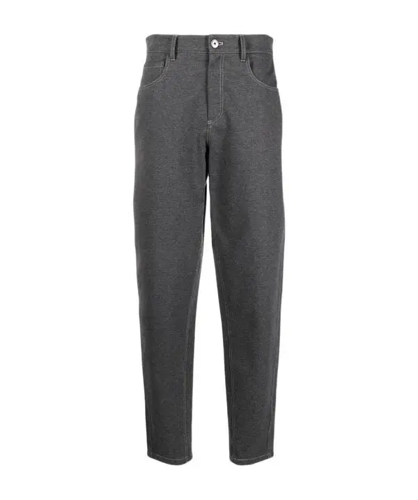 Brunello Cucinelli High-waisted Stretch Cotton Trousers