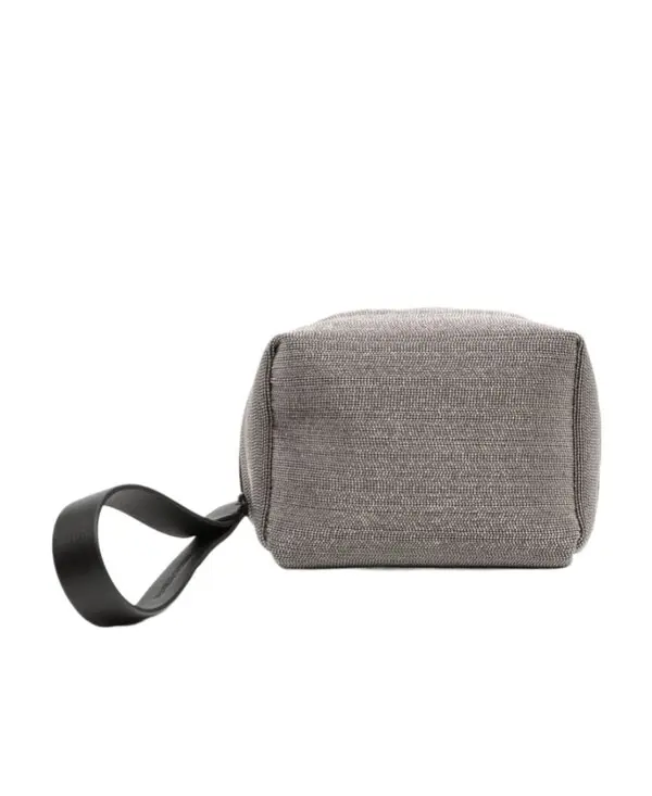 Brunello Cucinelli Monili-embellished Zipped Clutch Bag - Gray