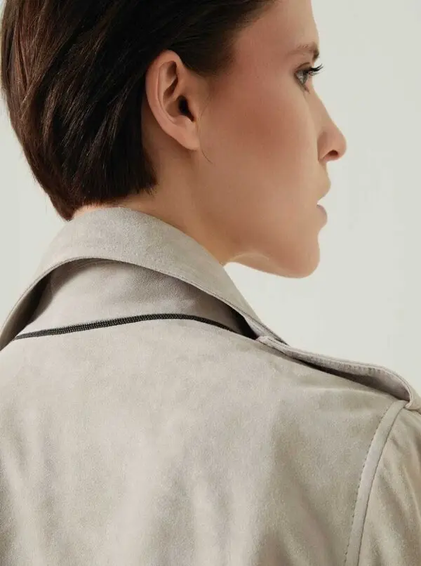 Brunello Cucinelli Suede Biker Jacket