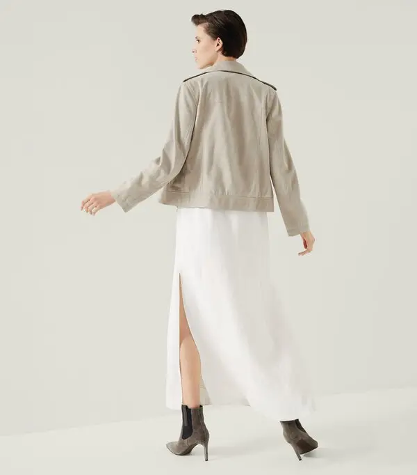 Brunello Cucinelli Suede Biker Jacket