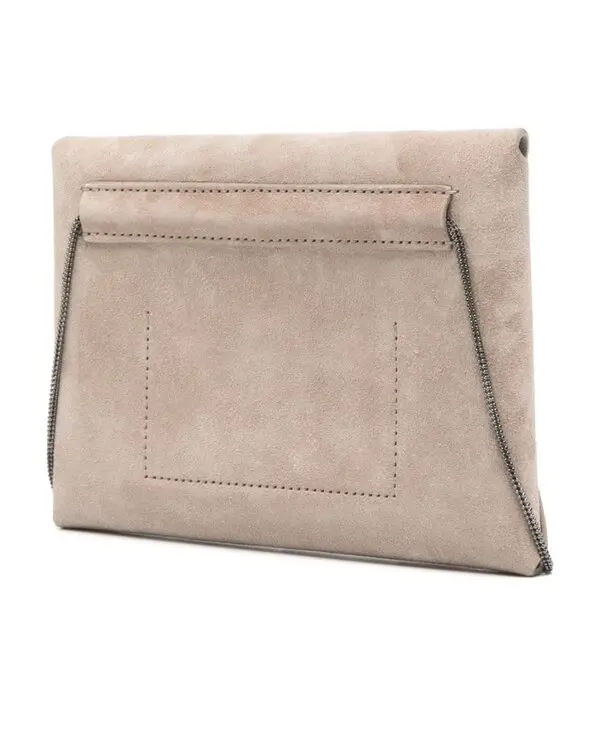 Brunello Cucinelli Envelope-design Suede Crossbody Bag