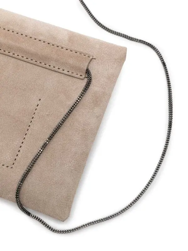 Brunello Cucinelli Envelope-design Suede Crossbody Bag