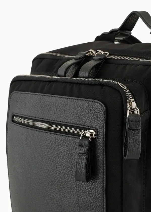 Giorgio Armani Logo Printed Zipped Backpack