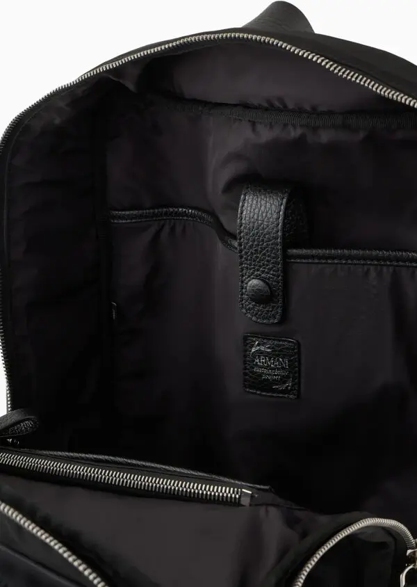 Giorgio Armani Logo Printed Zipped Backpack