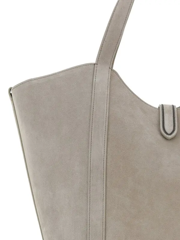 Brunello Cucinelli Panelled Suede Tote Bag