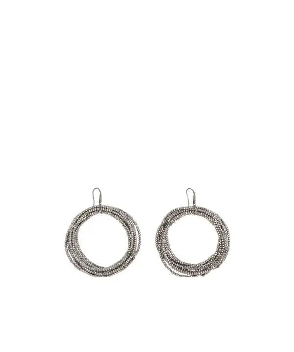 Brunello Cucinelli Large Spinel Bead Hoop Earrings
