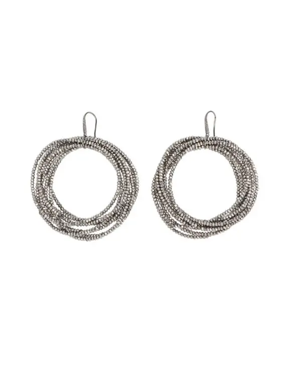 Brunello Cucinelli Large Spinel Bead Hoop Earrings