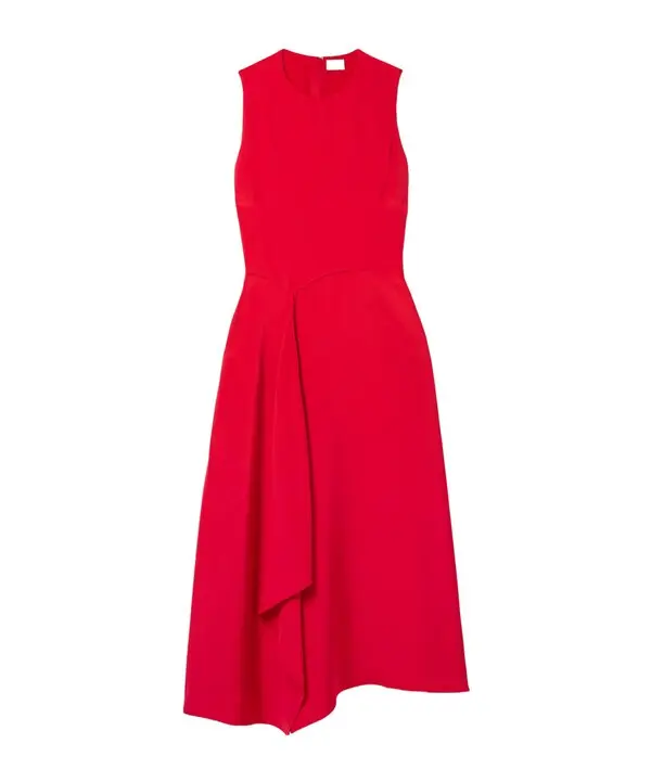 Adam Lippes Draped Silk-crepe Midi Dress