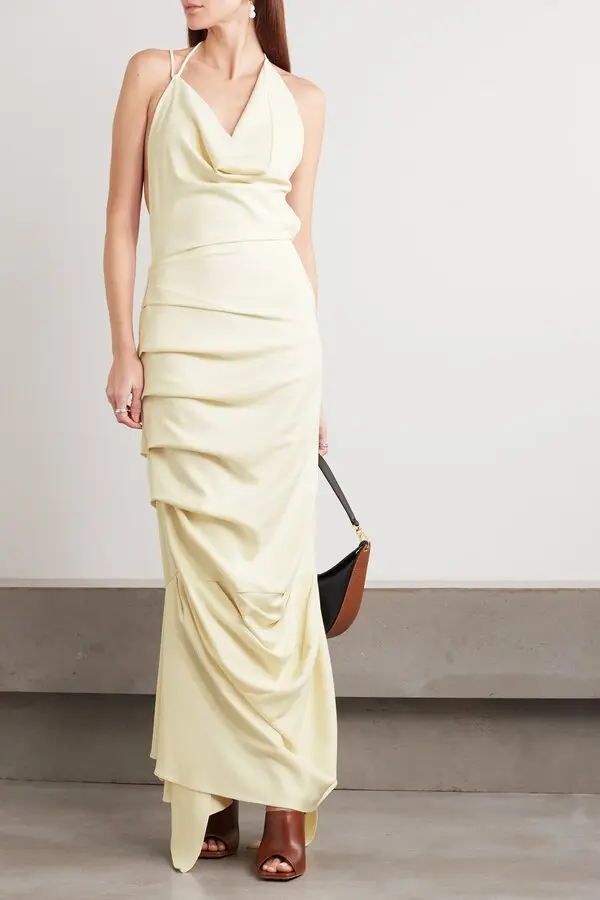 A.W.A.K.E. Mode Printed Stretch Crepe Gown