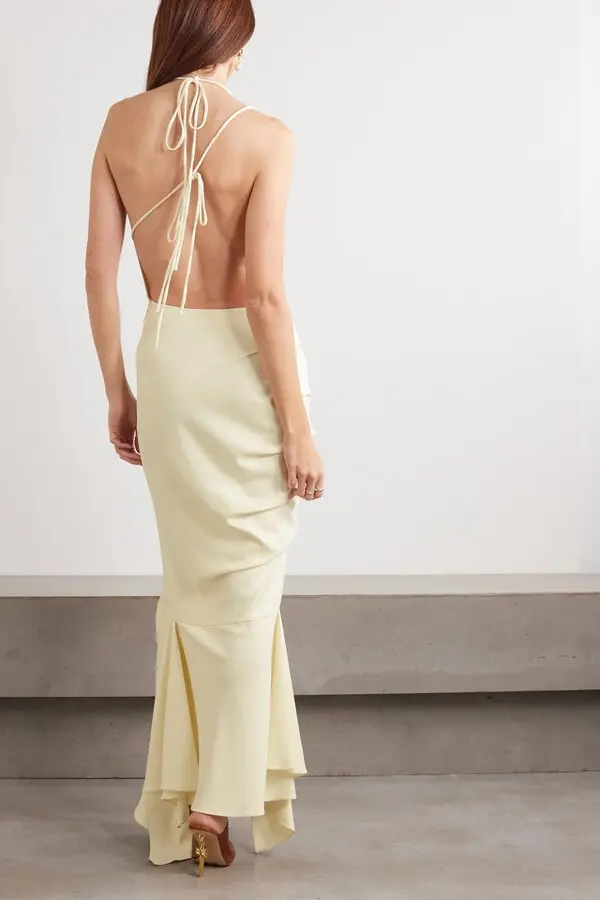 A.W.A.K.E. Mode Printed Stretch Crepe Gown