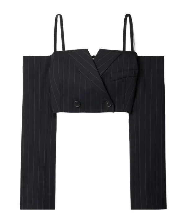 Monse Twill Fabric Cropped Jacket