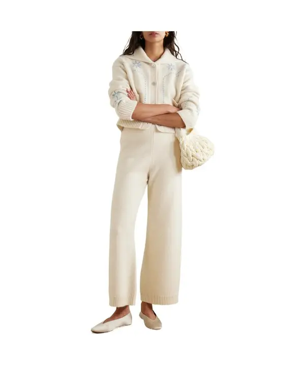 Calle Del Mar Wide-leg Cashmere Pants