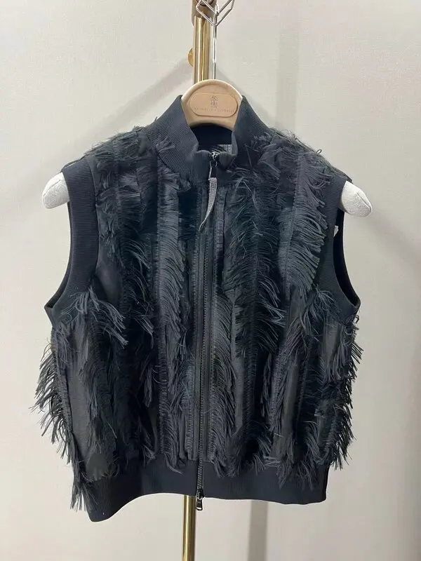 Brunello Cucinelli Fringed-effect Gilet