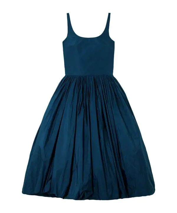 MOLLY GODDARD Shirred Taffeta Midi Dress