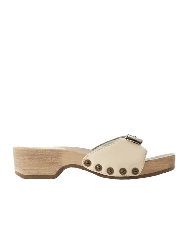 RE/DONE Retro Wooden Sole Leather Clogs