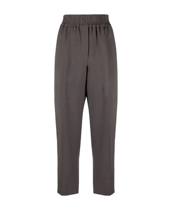 Brunello Cucinelli High-waist Tapered Cropped Trousers