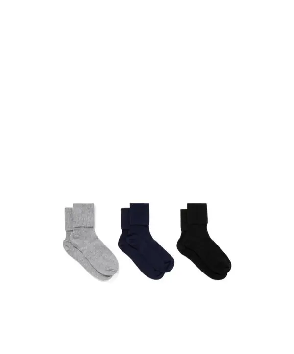 Johnstons Of Elgin Set Of Three Ribbed Cashmere-blend Socks