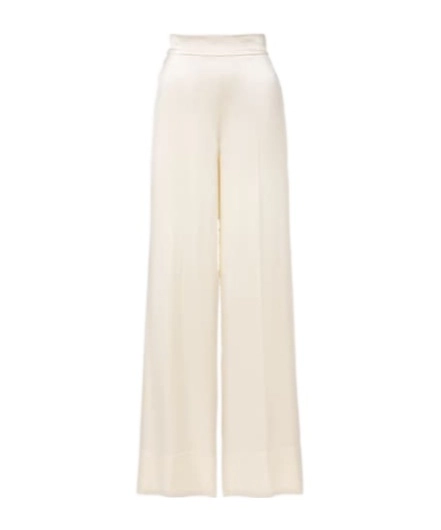 JOSEPH Dijon Silk Satin Wide-leg Pants - White