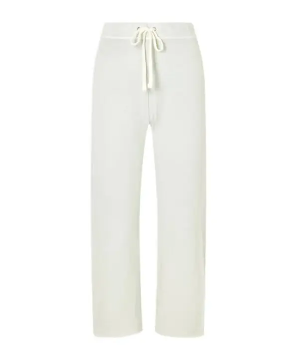 JAMES PERSE Cropped Brushed Cotton-terry Track Pants