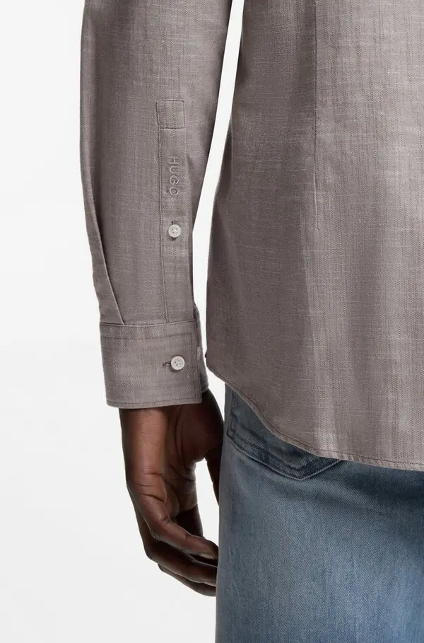 Hugo Boss Classic Collar Linen-cotton Shirt