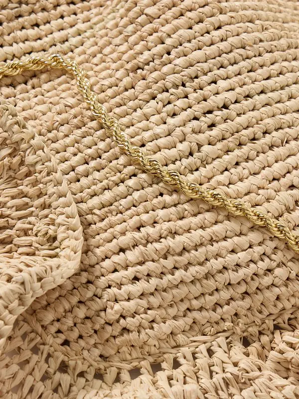 LOEFFLER RANDALL Ruffled Raffia Shoulder Bag