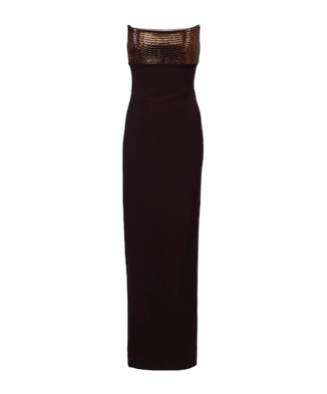Roland Mouret Embellished Paneled Corset Gown