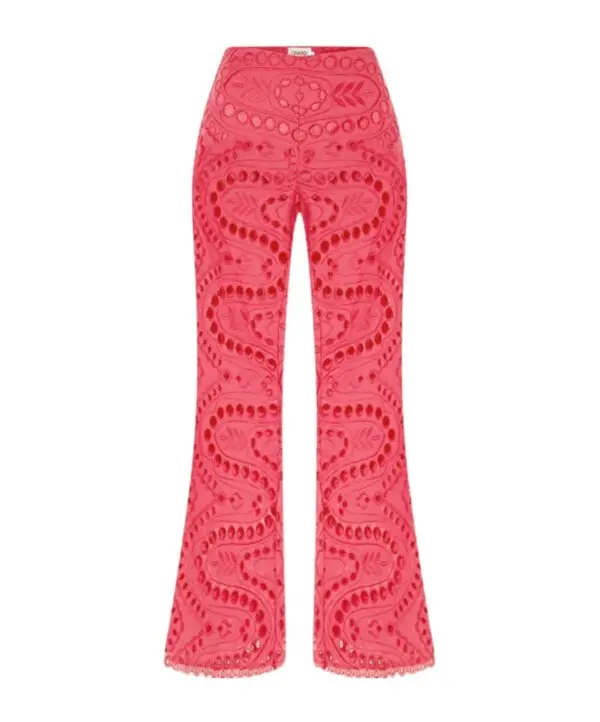 Charo Ruiz Ibiza Embroidered Cotton-blend Flared Trousers
