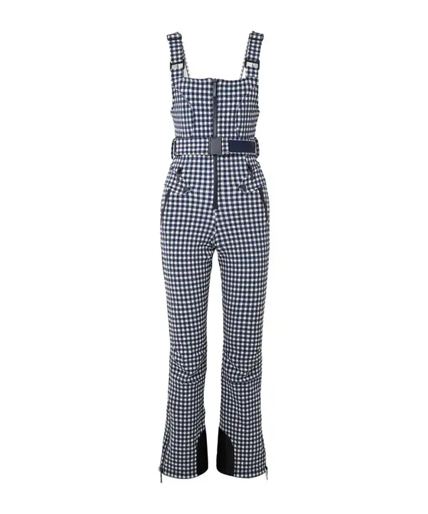 Cordova Fernie Gingham Seersucker Ski Salopettes - Gray