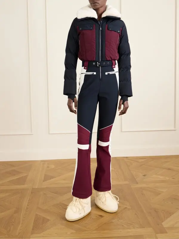 Fusalp Karei Belted Plush-trimmed Padded Shell Ski Suit