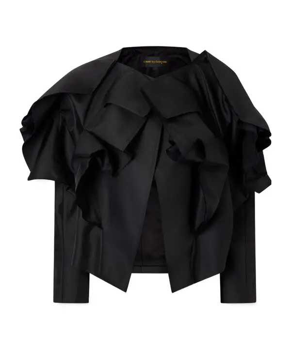 Comme Des Garçons Fitted Coat With Frayed Ruffles