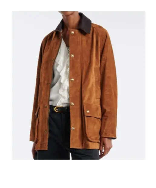 NILI LOTAN Kedem Leather-trimmed Suede Jacket