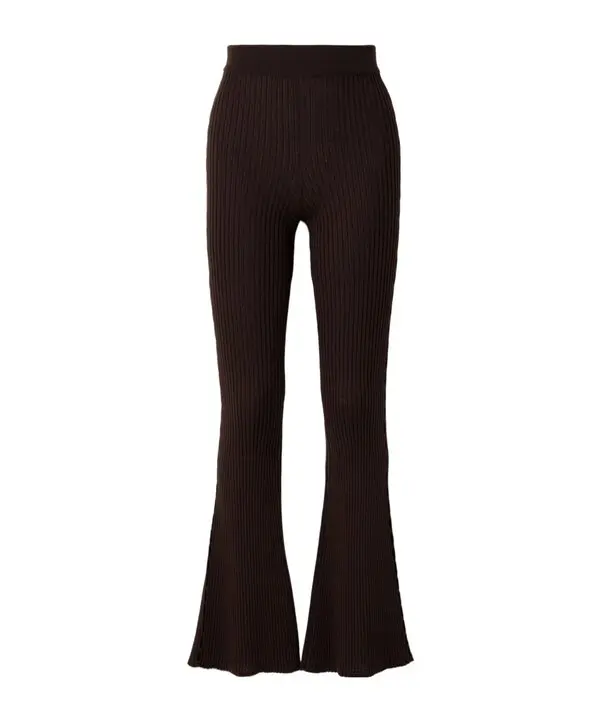 Cordova Savoie Ribbed Pointelle-knit Merino Wool Flared Pants