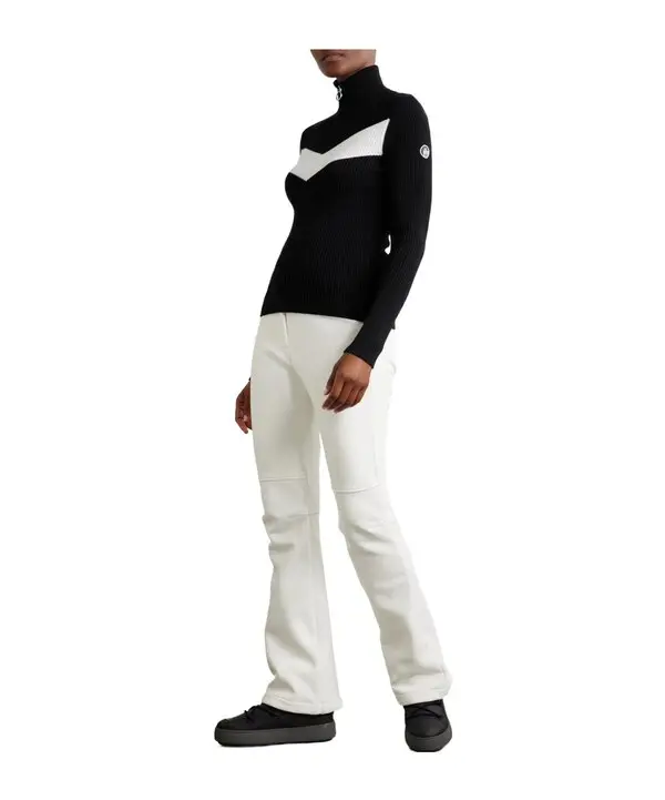 Fusalp Andromede Striped Ribbed-knit Half-zip Sweater