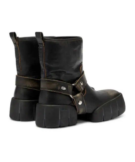 DIESEL® D-tex Strap-detail Leather Boots