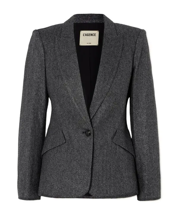 L'Agence Fitted Suit With Silver Thread Embellishments