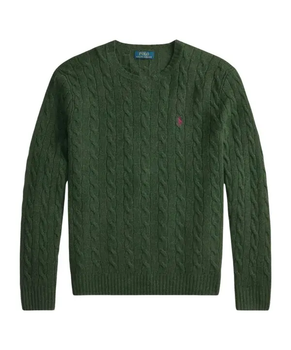 Polo Ralph Lauren Embroidered Cable Knit Crewneck Sweater