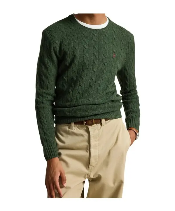 Polo Ralph Lauren Embroidered Cable Knit Crewneck Sweater