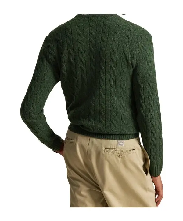 Polo Ralph Lauren Embroidered Cable Knit Crewneck Sweater