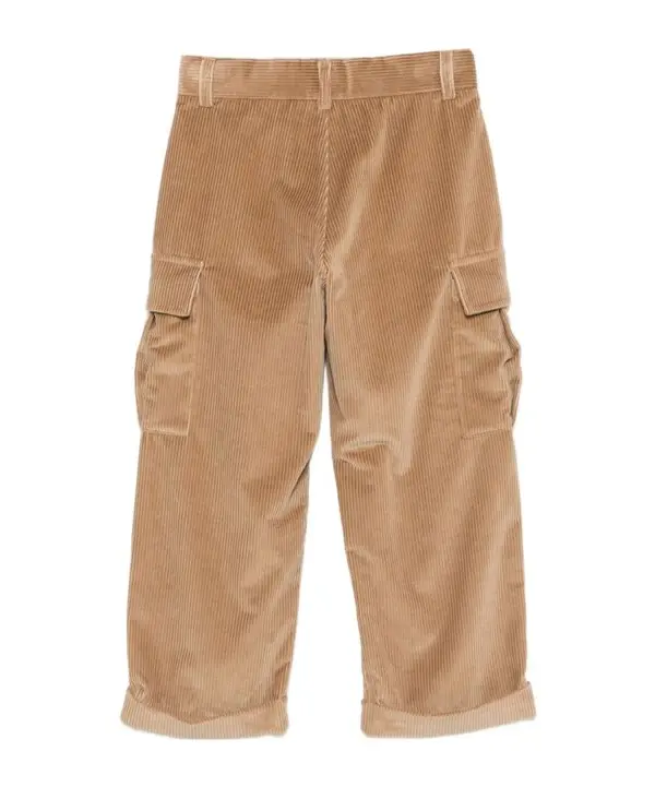 Fendi Corduroy Logo-patch Cargo Pants