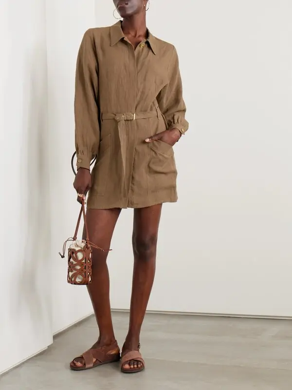 Le Kasha Lightweight Linen Mini Skirt