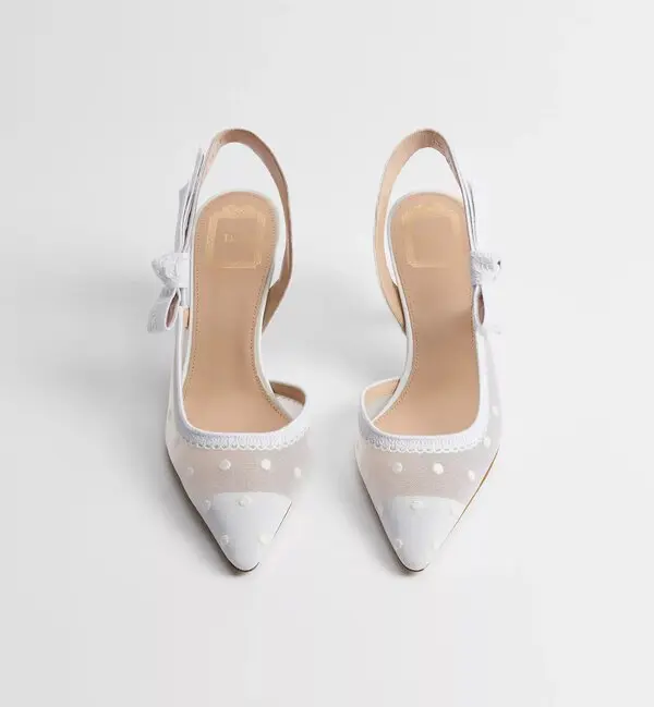 Dior J'adior Embroidered Tulle Slingback Pumps