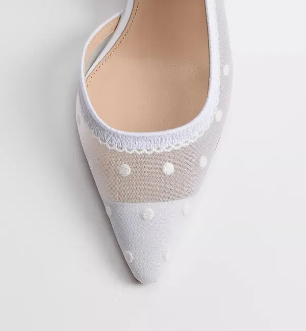 Dior J'adior Embroidered Tulle Slingback Pumps