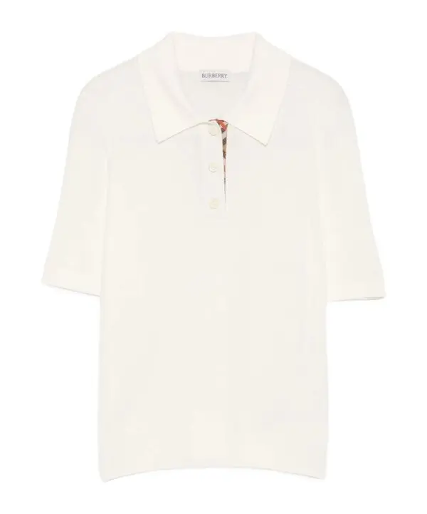 Burberry Check Trim Polo Top