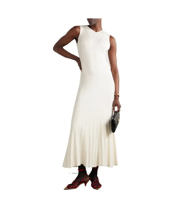 Adam Lippes Ribbed Silk Maxi Dress