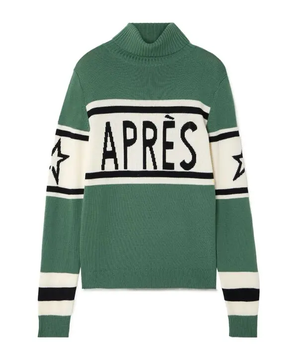 Perfect Moment Schild Intarsia Merino Wool Turtleneck Sweater