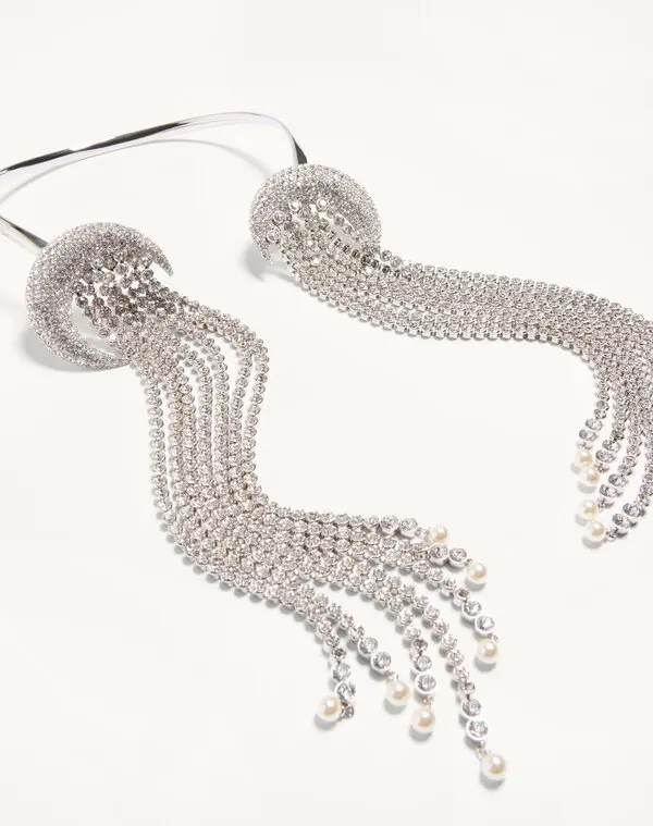 Valentino Garavani Beaded Crystal Waterfall Necklace