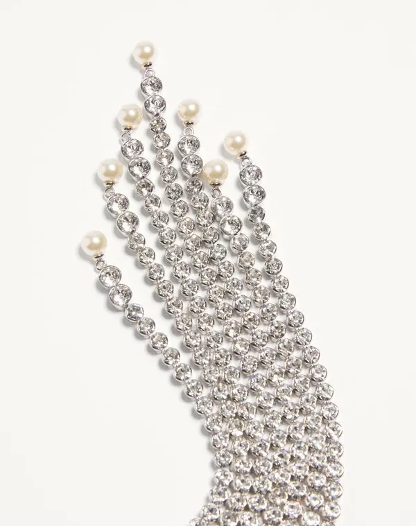 Valentino Garavani Beaded Crystal Waterfall Necklace
