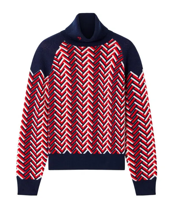 Perfect Moment Jacquard-knit Wool Turtleneck Sweater